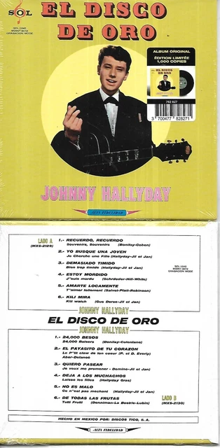 CD CARTONNE 12 Titres Johnny Hallyday El Disco De Oro Vinyl Replica ...