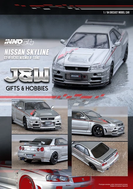 INNO64 NISSAN SKYLINE GTR R34 Nismo R Tune Silver 1/64 EUR 25,56 - PicClick DE