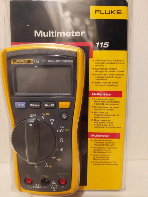 FLUKE 115 DIGITAL Multimeter AC/DC True RMS - Supplied with Calibration ...