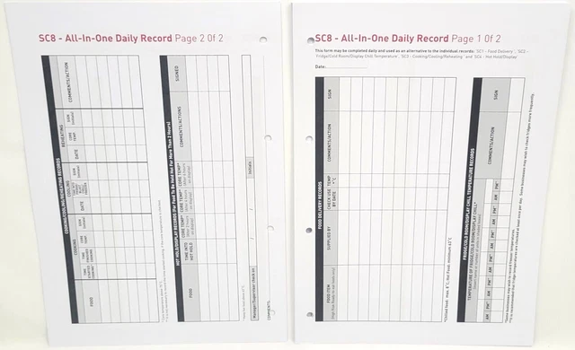 ALL IN ONE Daily Records SC8 Hole Punched 3 Months 2024 Alternative SC1 ...