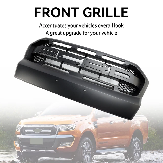 MATT BLACK RANGER Raptor Style Front Bumper Grill Fit Ford Ranger 2015 ...