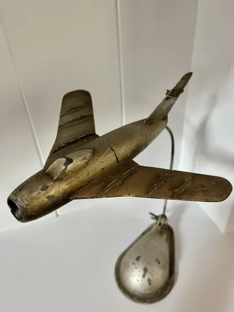 RARE MIDCENTURY CHROME MiG fighter jet airplane model paperweight from ...