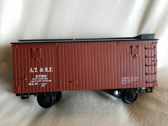 EZTEC G GAUGE Car Freight Box AT & SF Railroad Rio Grande Train 6789 ...
