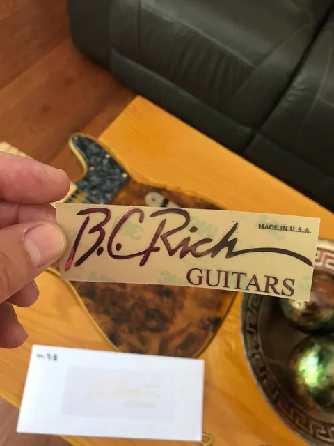 BC RICH GUITAR Decal 3D Metal Chrome headstock Restoration decal ...