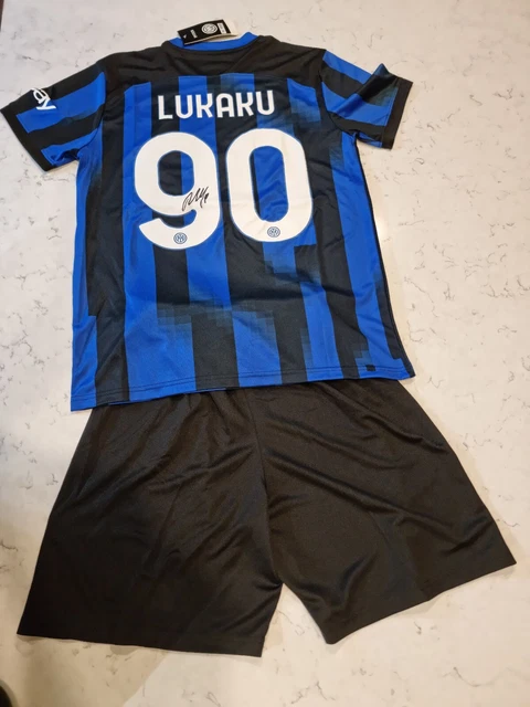 INTER &AUTOGRAFATA& LUKAKU 90 originale prima maglia 2023-2024 Tg M ...