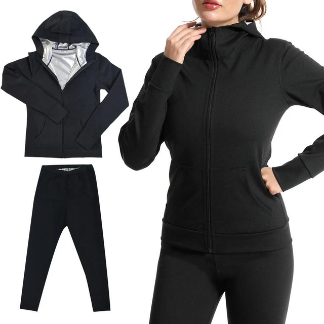 SAUNA SUIT FOR Women Sweat-Jacket Gym Workout Vest Sweat Suits for ...