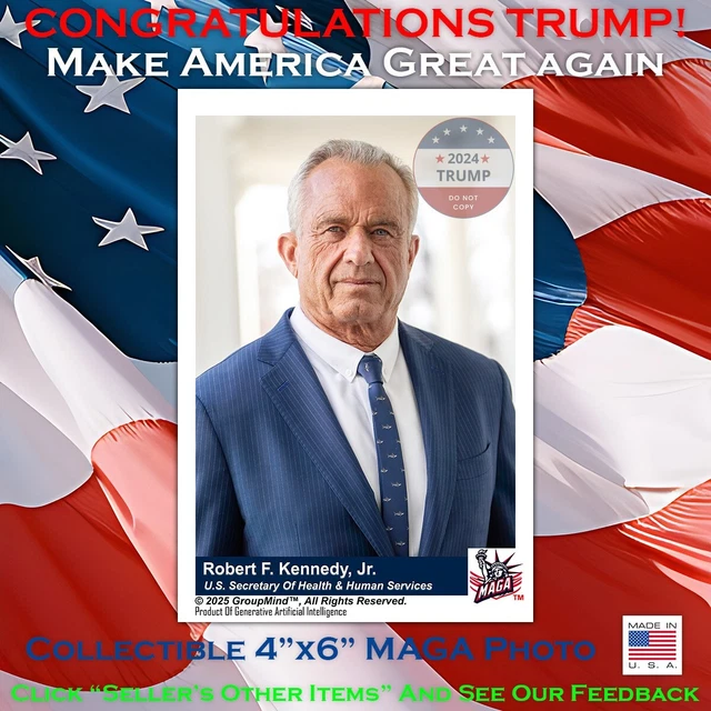 RFK ROBERT F. KENNEDY JR. PHOTO OFFICIAL - PRO DONALD TRUMP PHOTO CARD ...
