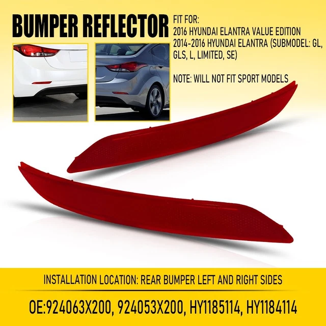 RED LENS LED Bumper Reflector Lights For Hyundai GL Elantra GLS L ...