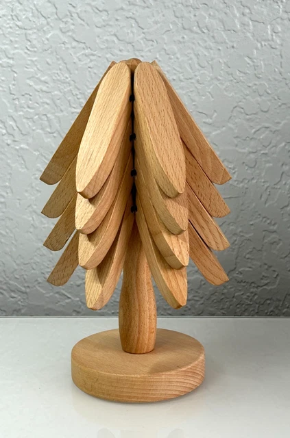 TREE SHAPE WOODEN Trivets for Hot Dishes，4 + 1 Stand. £16.97 - PicClick UK