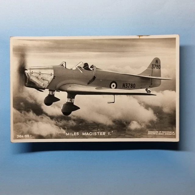 WW2 AIRCRAFT POSTCARD C1940 Real Photo R.A.F Trainer Miles Magister 1 ...