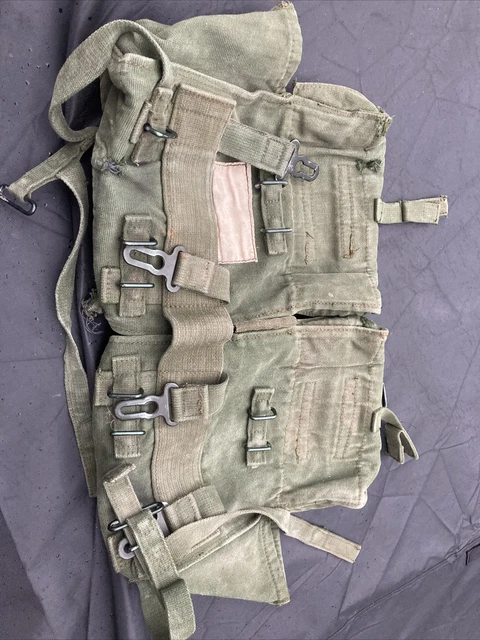 VINTAGE BRITISH ARMY 58 Pattern Webbing Kidney Pouches NI Falklands War ...