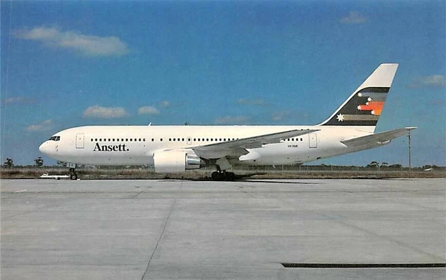 AIRLINE POSTCARDS ANSETT Airlines Boeing 767-277 VH-RMF $4.29 - PicClick