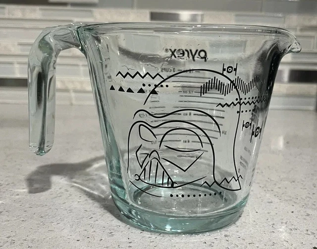 PYREX STAR WARS Darth Vader Glass Measuring Cup Clear 2 Cup Container £ ...