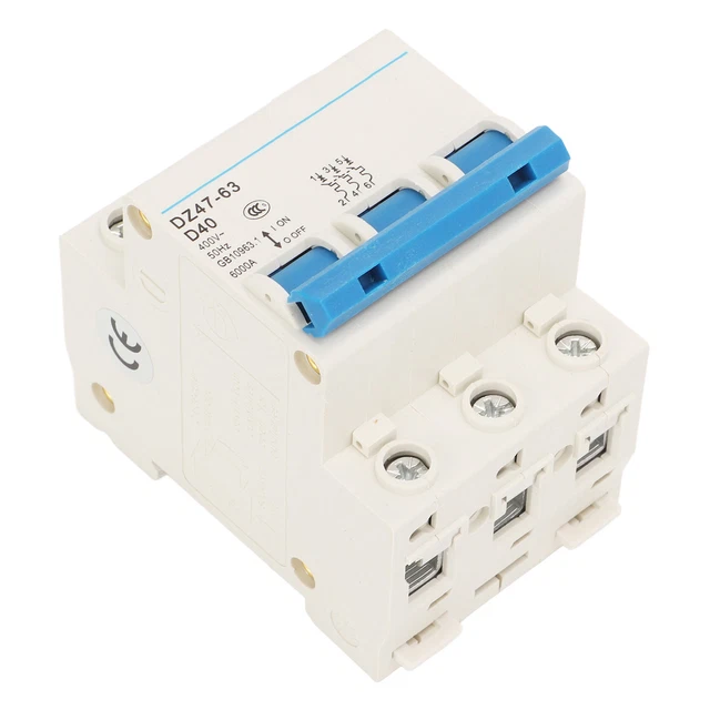 CIRCUIT BREAKER 3P MCB DIN Rail Mount 6000A Breaking Capacity 400V 40A For Home EUR 12,52 ...