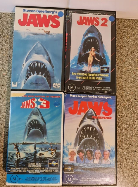 RARE VHS VIDEO Tapes JAWS, JAWS 2, JAWS 3 & JAWS THE REVENGE £67.15 - PicClick UK