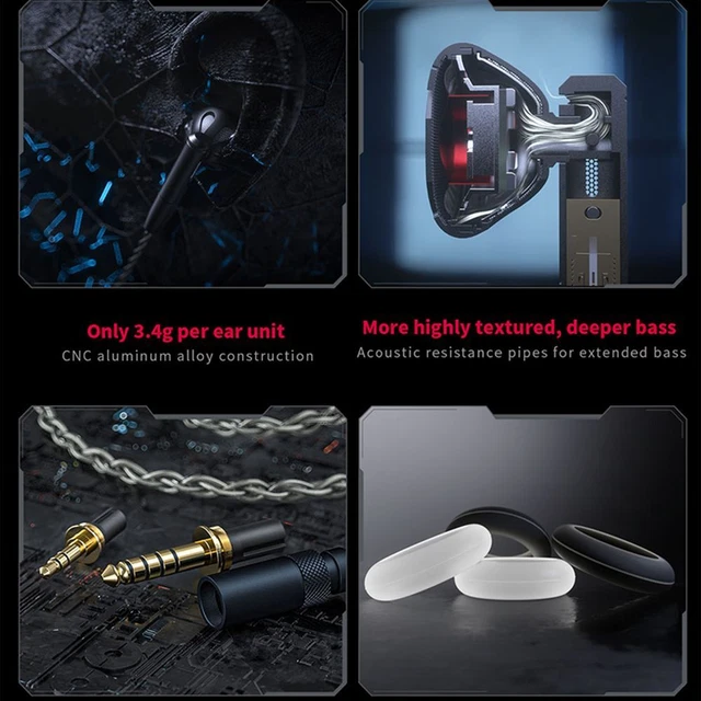 FIIO FF5 1DD 14.2mm Carbon-based Dynamic Driver Earbuds Hi-Res Balanced ...