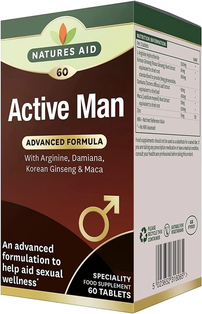 NATURES AID ACTIVE Man Tablets - Pack of 60 Tablets £11.74 - PicClick UK