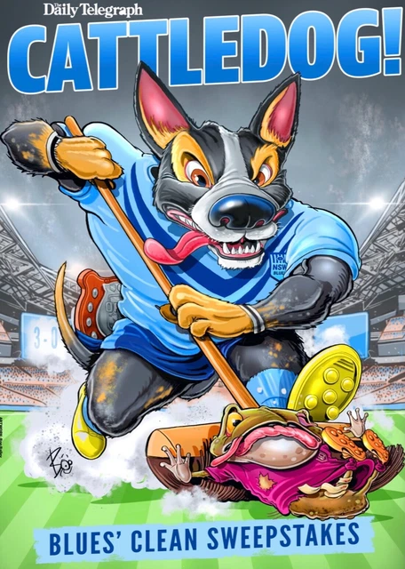 STATE OF ORIGIN Nsw Blues, Queensland Maroons Team Cartoon Poster,Nrl ... STATE OF ORIGIN Nsw Blues, Queensland Maroons Team Cartoon Poster,Nrl ...