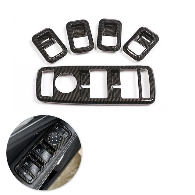 ABS CARBON GLASS Window Lifting Panel Trim Cover for Benz GLK Class ...
