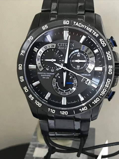 CITIZEN MEN’S ECO Drive A-T Radio Controlled Sapphire Bracelet Watch ...