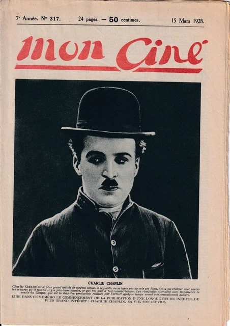 MON CINÉ N° 317/1928 - Charlie Chaplin Jeanne d'Arc Carl Dreyer Esther ...