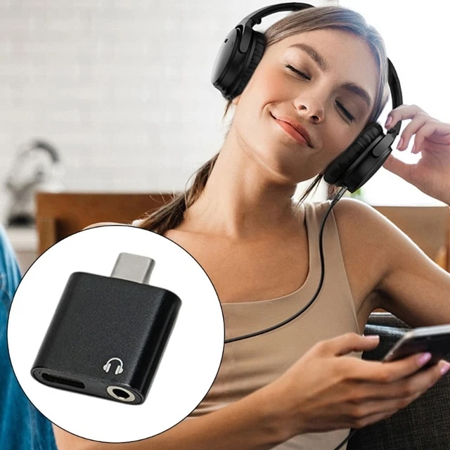 DOUBLE PORT USB C To 3.5mm and Type C Charging Adapter with Fast ...