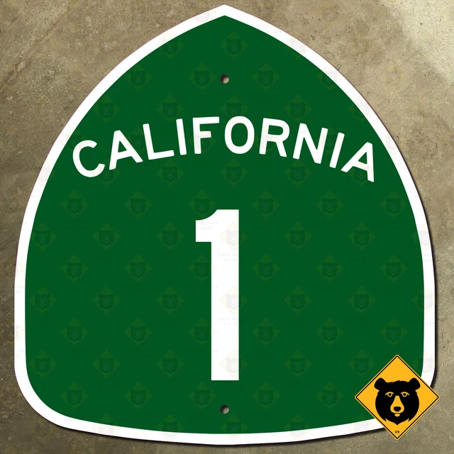 CALIFORNIA STATE ROUTE 1 highway marker road sign Pacific Coast PCH Big ...