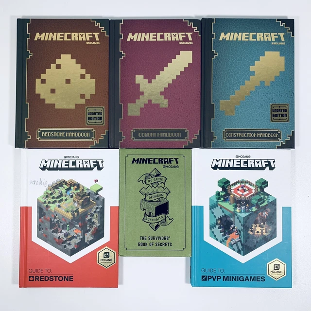 ASSORTED MINECRAFT BOOK Set: Combat 3 Handbooks Guide To Redstone, PVP ...