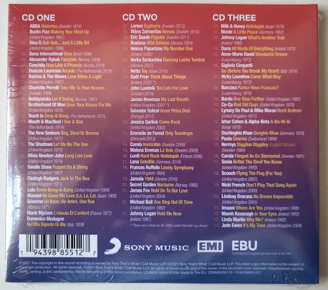 NOW THAT'S WHAT I Call Eurovision Song Contest CD (3 Discs) New Sealed ...