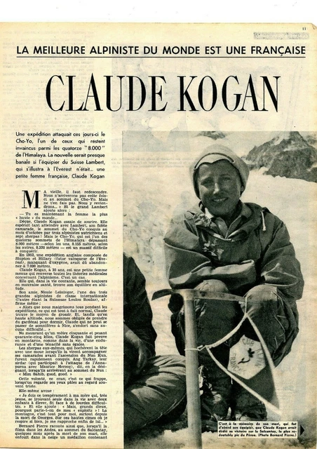 COUPURE DE PRESSE Clipping 1955 Claude Kogan (2 pages) EUR 5,00 ...