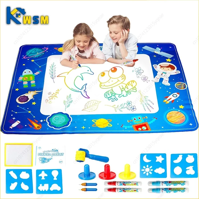MAGIC WATER DRAWING Mat Reusable Doodle Painting Board with Pens ...