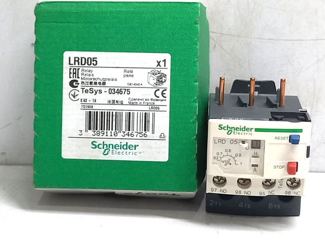 SCHNEIDER LRD05 RELAY 0.63-1A Telemecanique LRD 05 RS 3949425 Thermal ...