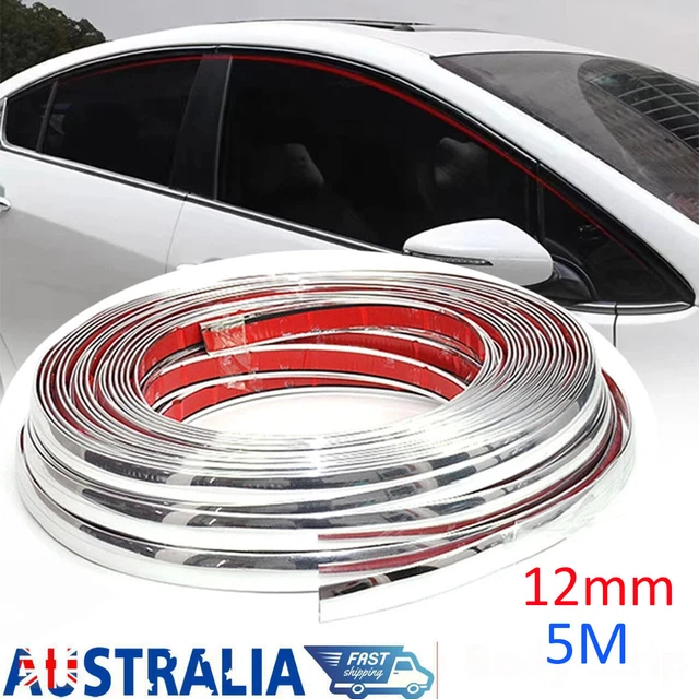 12MM 5M CHROME Strip Car Molding Trim Cover Window Door Grille Bumper ...