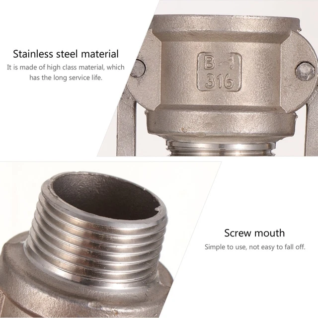 GARDEN HOSE QUICK Connect Fittings Pipe Connectors Stainless Camlock ...