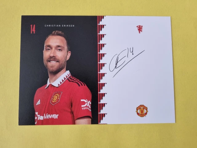 ERIKSEN CLUB CARD Manchester United Man Utd Signed Autograph Print $45. ...