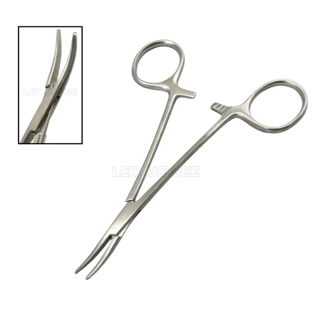 DENTAL HEMOSTATIC FORCEPS Curved Head Surgical Artery Clamp Locking ...