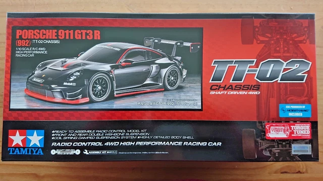 TAMIYA 58745 PORSCHE 911 GT3R (992) R/C Model Car Kit TT-02 Chassis 1: ...
