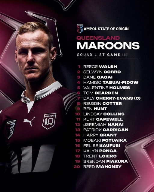 BIG 420MM 2024 STATE OF ORIGIN QLD MAROONS NRL RUGBY TEAM POSTER, 1 $14.24 - PicClick AU