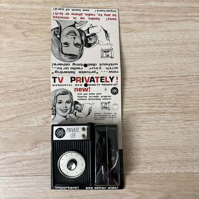 VINTAGE 1968 FEDTRO Private Lee TV Radio Listening Device Mickey Mantle ...