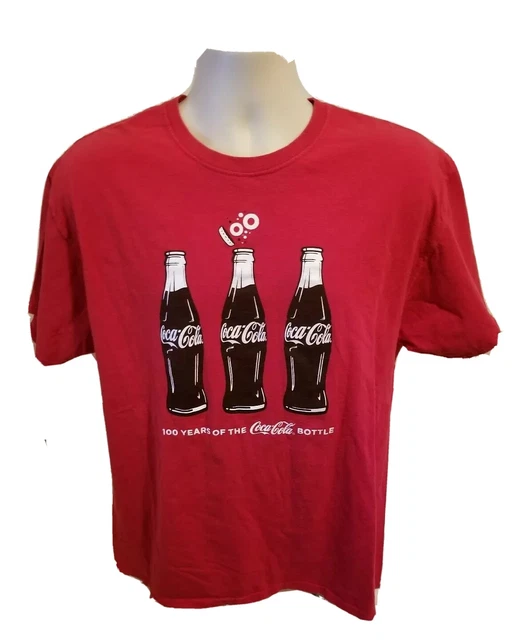 100 YEARS OF the Coca Cola Bottle Adult Large Red TShirt £17.82 ...