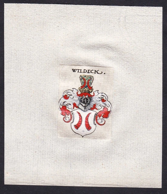 WILDECK WILDEK WAPPEN coat of arms blason Heraldik heraldry Kupferstich ...