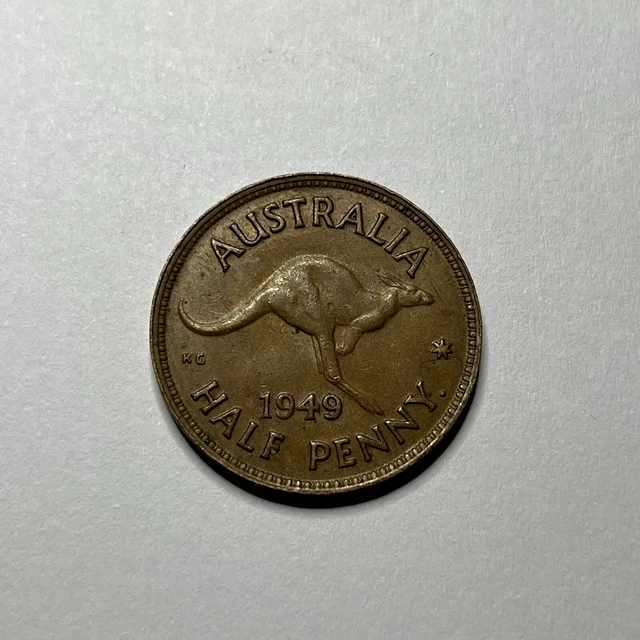 1949 HALF PENNY Coin - Australian King George II Average Circulated ...