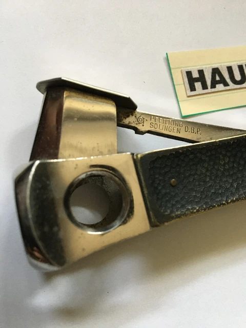 GERMAN CIGAR CUTTER WW2 PFEILRING SOLINGEN DBP V Cut Chrome 6" Nice ...