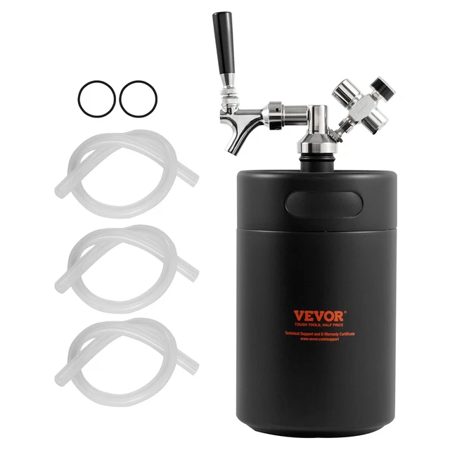 VEVOR PRESSURIZED GROWLER Mini Beer Keg Draft Beer Growler Home 170Oz ...