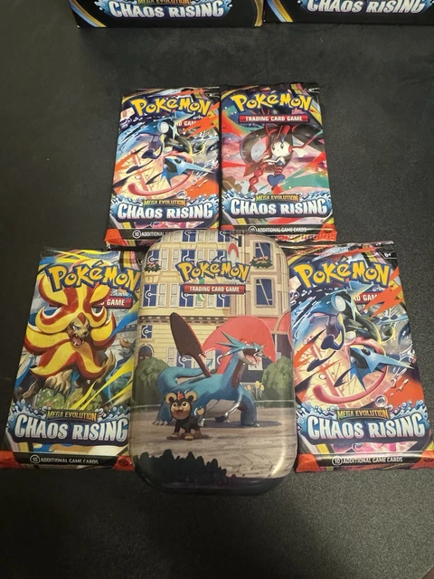 POKÉMON TCG MEGA Evolution Chaos Rising Booster Packs (4) English 10 ...