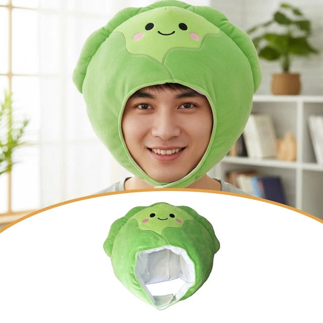 SOFT PLUSH CABBAGE Hat Cartoon Funny Dress up Cute for Winter Warm ...