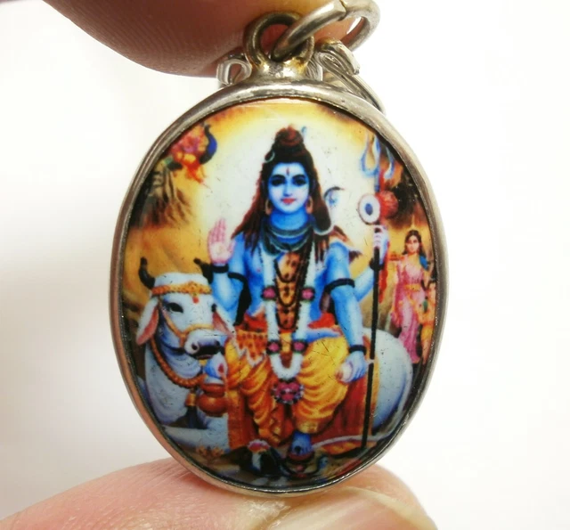 LORD SHIVA MAHADEV OM MAHADEVA GOD SIVA RUDRA BLESS 1980s HINDU LOCKET ...