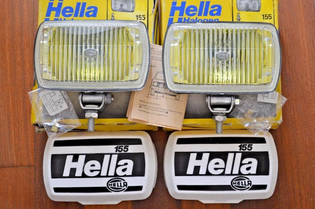 VINTAGE NOS CHROME HELLA 155 FEUX DE BROUILLARD JAUNE avec COQUES ...