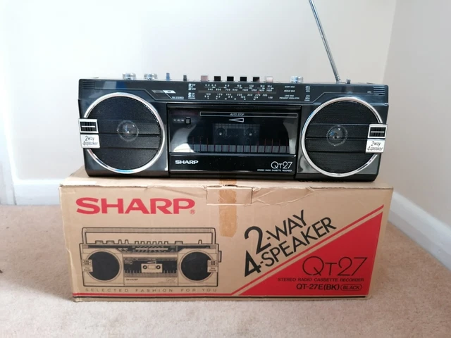 SHARP QT-27 STEREO Radio Cassette Player Boombox Serviced Fully Working ...