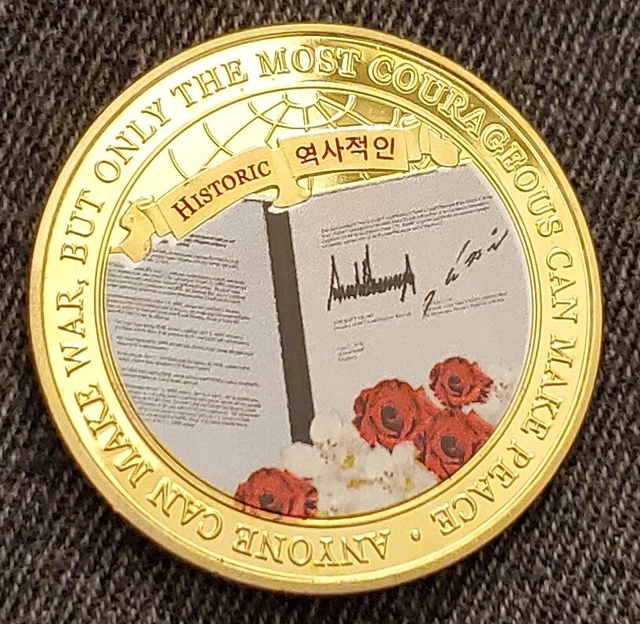 DONALD TRUMP KIM Jong Un Gold Coin Summit Meeting President Supreme ...